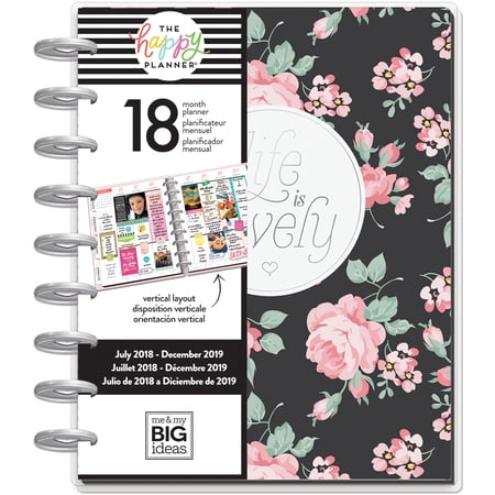 Happy Planner 18-Month Dated Medium Planner 7.75"X9.75"-Simply Lovely ...
