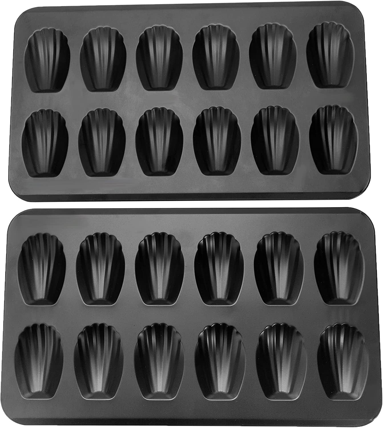 2 Pack Nonstick Madeleine Pan, 12-cup Heavy Duty Shell Shape Baking ...