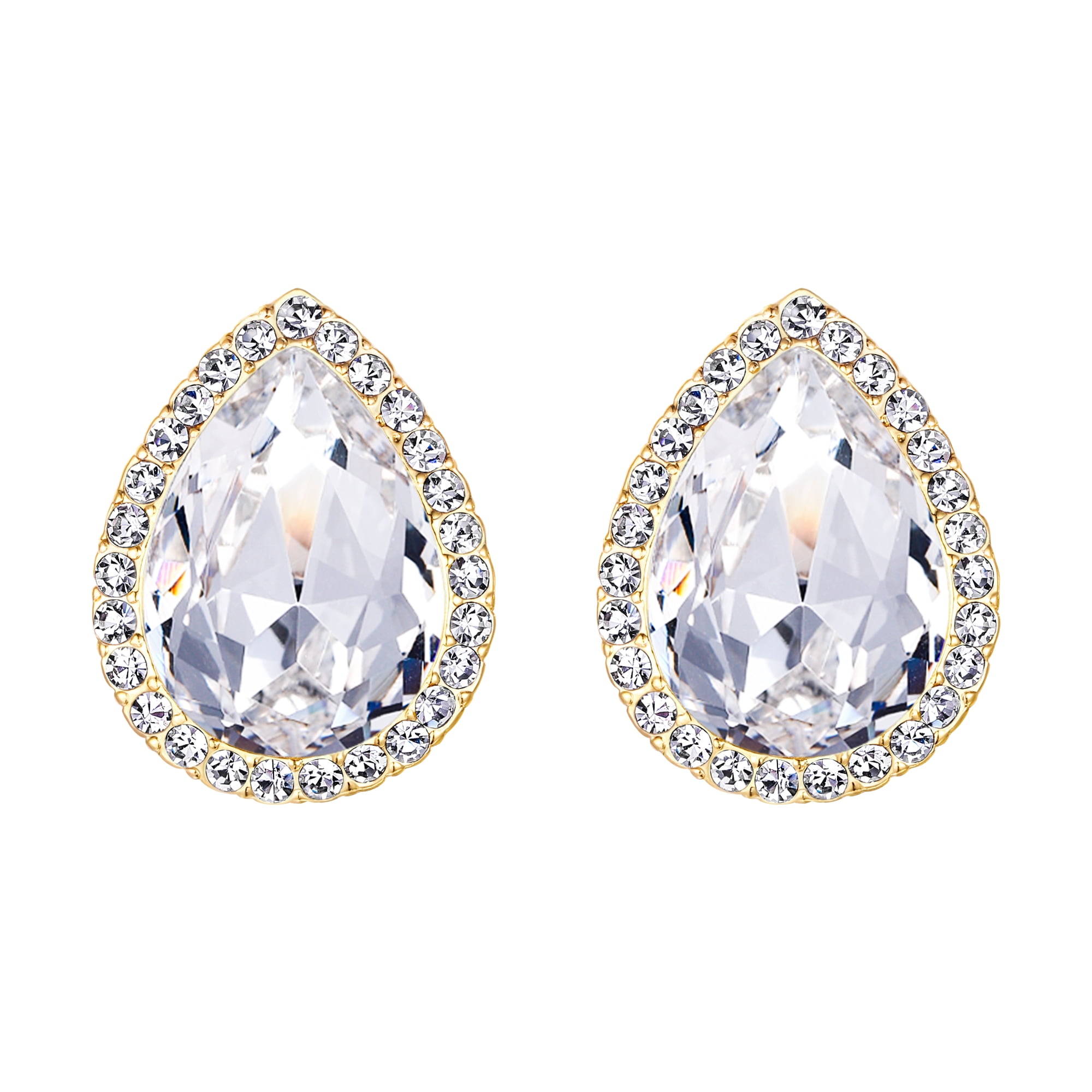 Wedure Wedding Teardrop Austrian Crystal Stud Earrings for Bride ...