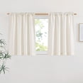 Natural Linen Kitchen Curtains 24 Inch Rod Pocket and Back Tab Semi ...