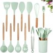Silicone Cooking Utensil Set, Fungun Non-stick Kitchen Utensil 11 Pcs ...