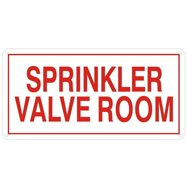 Sprinkler Valve Room Sign (White, Reflective !!, Aluminium 6x12)(ref ...