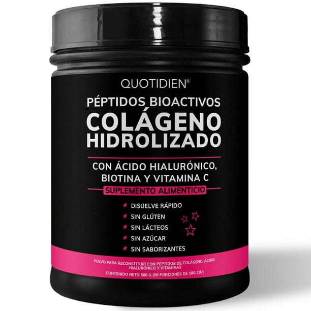 Péptidos Bioactivos de Colageno Hidrolizado + Ácido Hialurónico + Biotina + Vitamina C - 500g ...