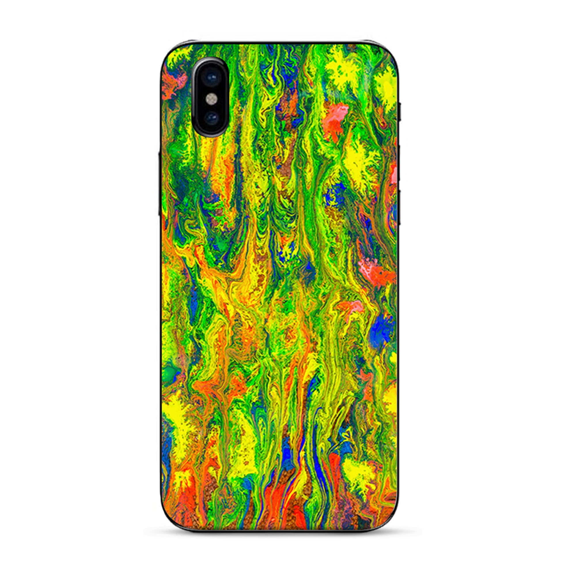 Skin for iPhone X Skins Decal Vinyl Wrap Stickers Cover - green trippy ...