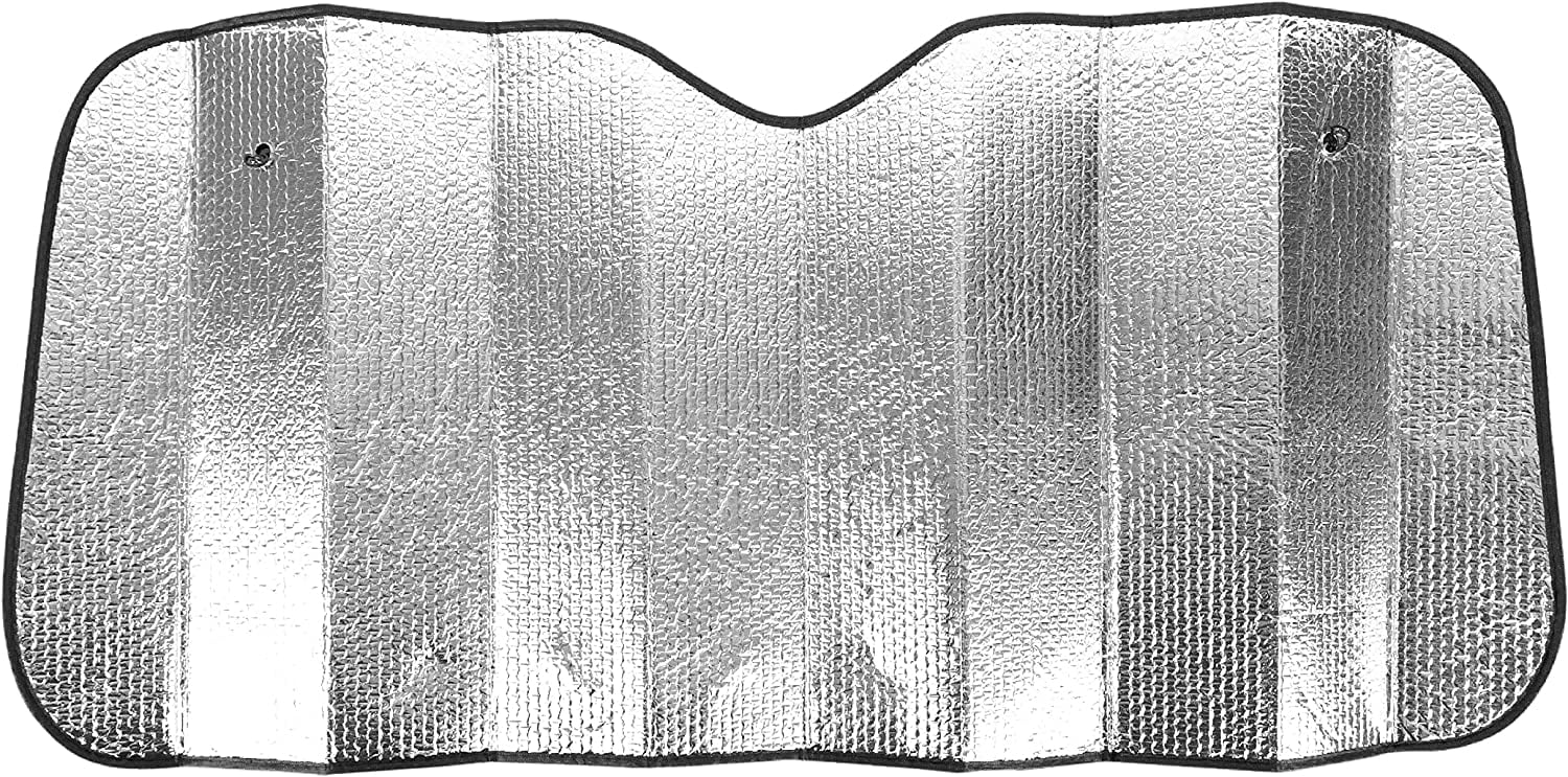 Silver Car Foldable Sun Shade - Zone Tech Accordion Metallic Reflective ...