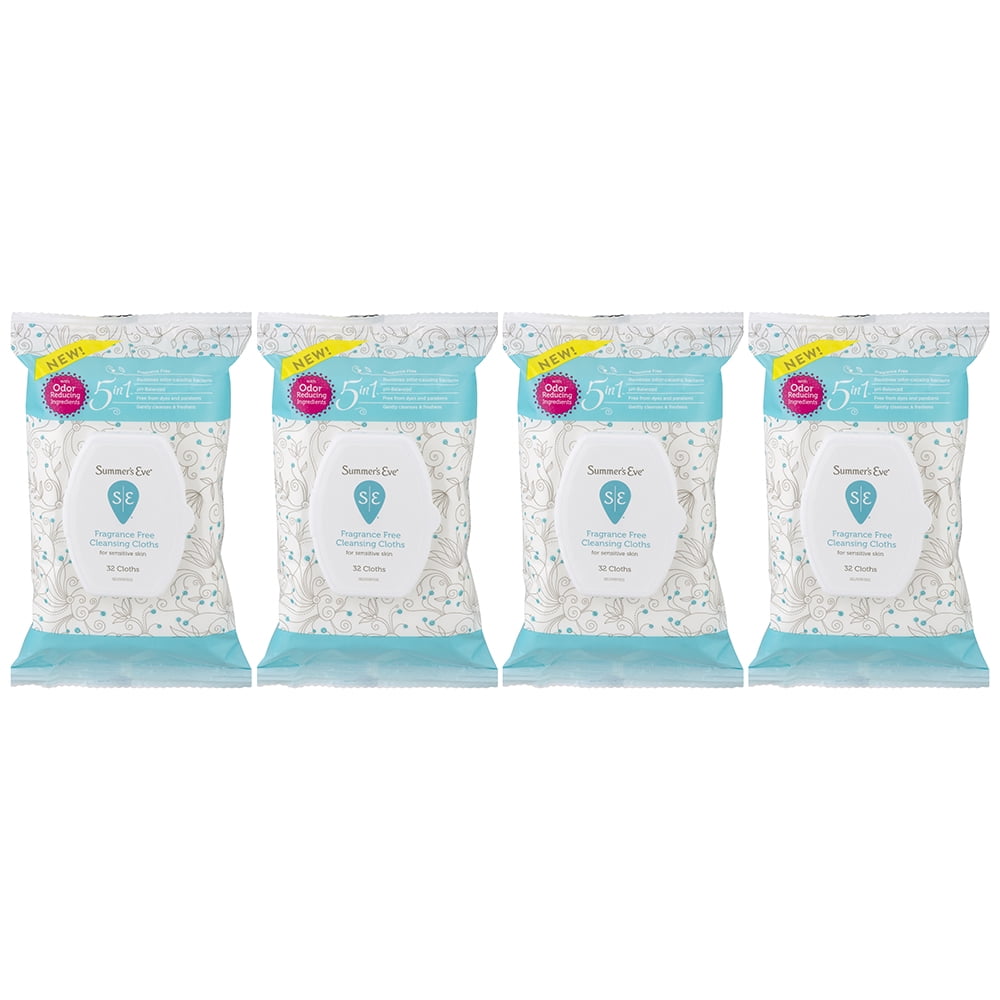 Summer's Eve Cleansing Cloths Fragrance Free pH-Balanced, Unscented, 32 ...