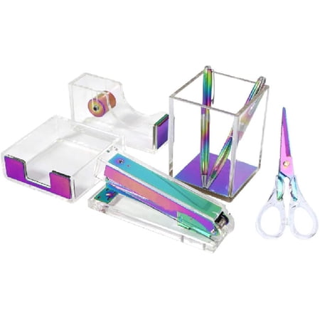 Clear Acrylic Rainbow Desktop Supplies Ofce Stationery Set Tape ...