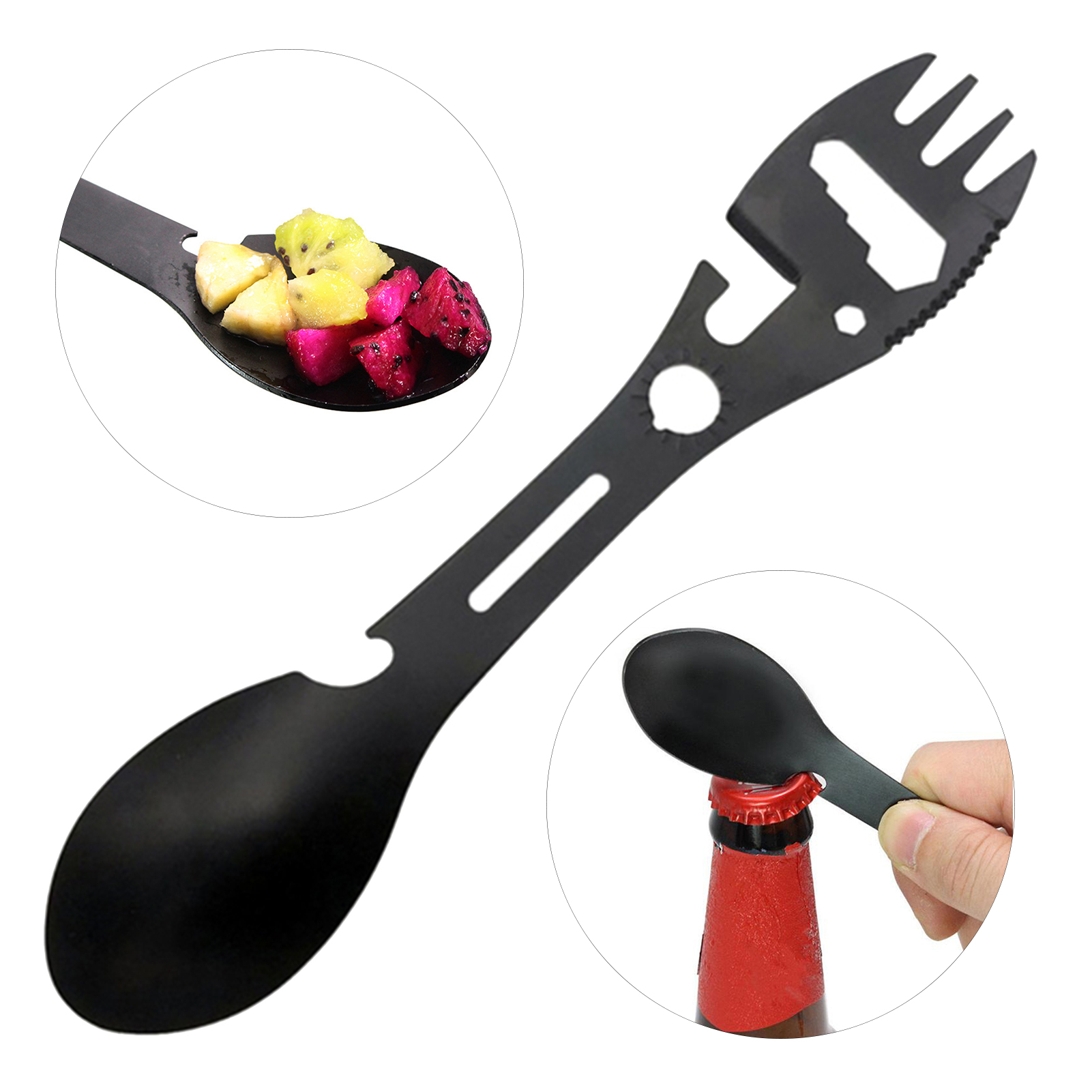 Anvazise Multifunctional Spork Anti-slip Handle Heat Resistant Double ...