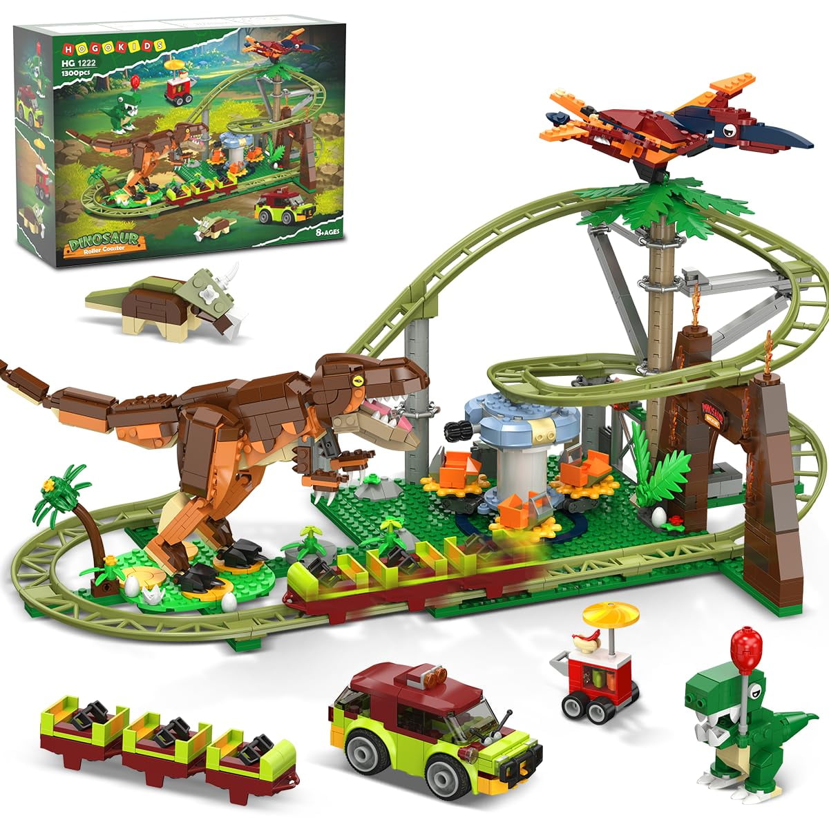 Click here for Hogokids Dinosaur Roller Coaster Building Set - 12... prices