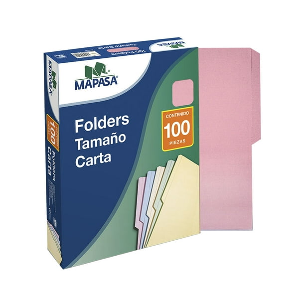 Folder Tamaño Carta Color Rosa 100 Piezas Mapasa | Walmart en línea