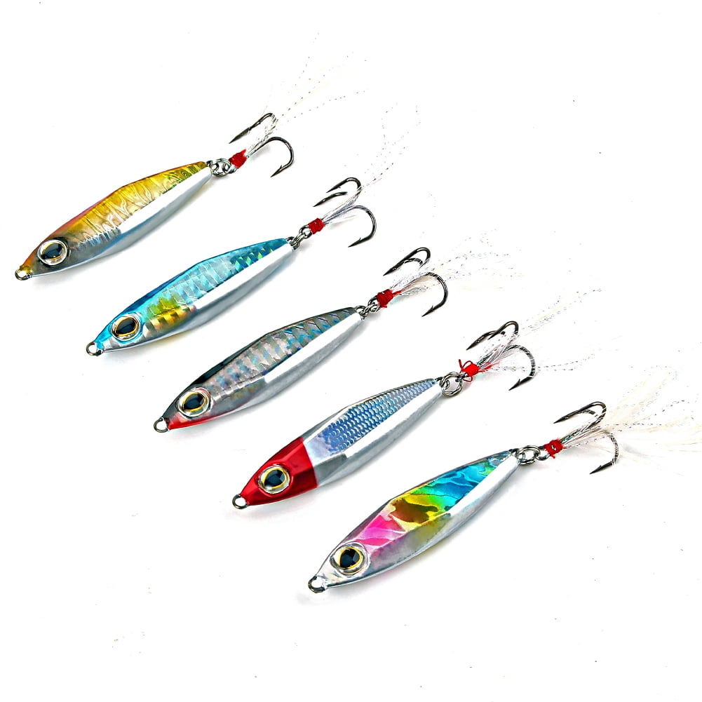 Sougayilang Jigs Fishing Lures Sinking Metal Spoons Micro Jigging Bait ...