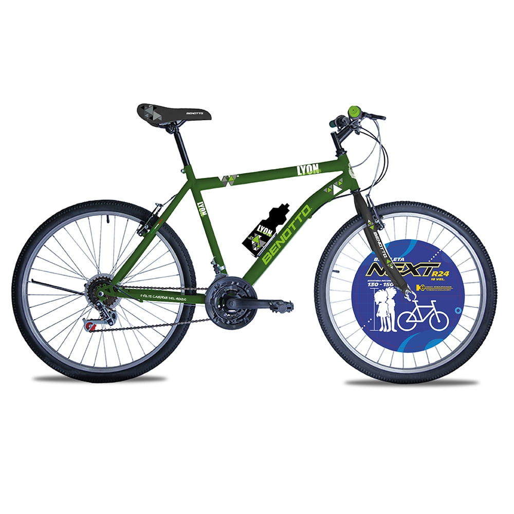Bicicleta Benotto Lyon tipo Montaña Rodada 24, 18 Velocidades Verde ...