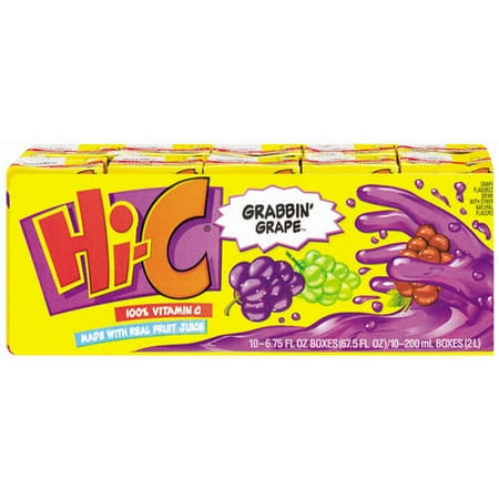 Hi-C: Grabbin' Grape 6.75 Oz Box Fruit Drink, 10 Pk - Walmart.com