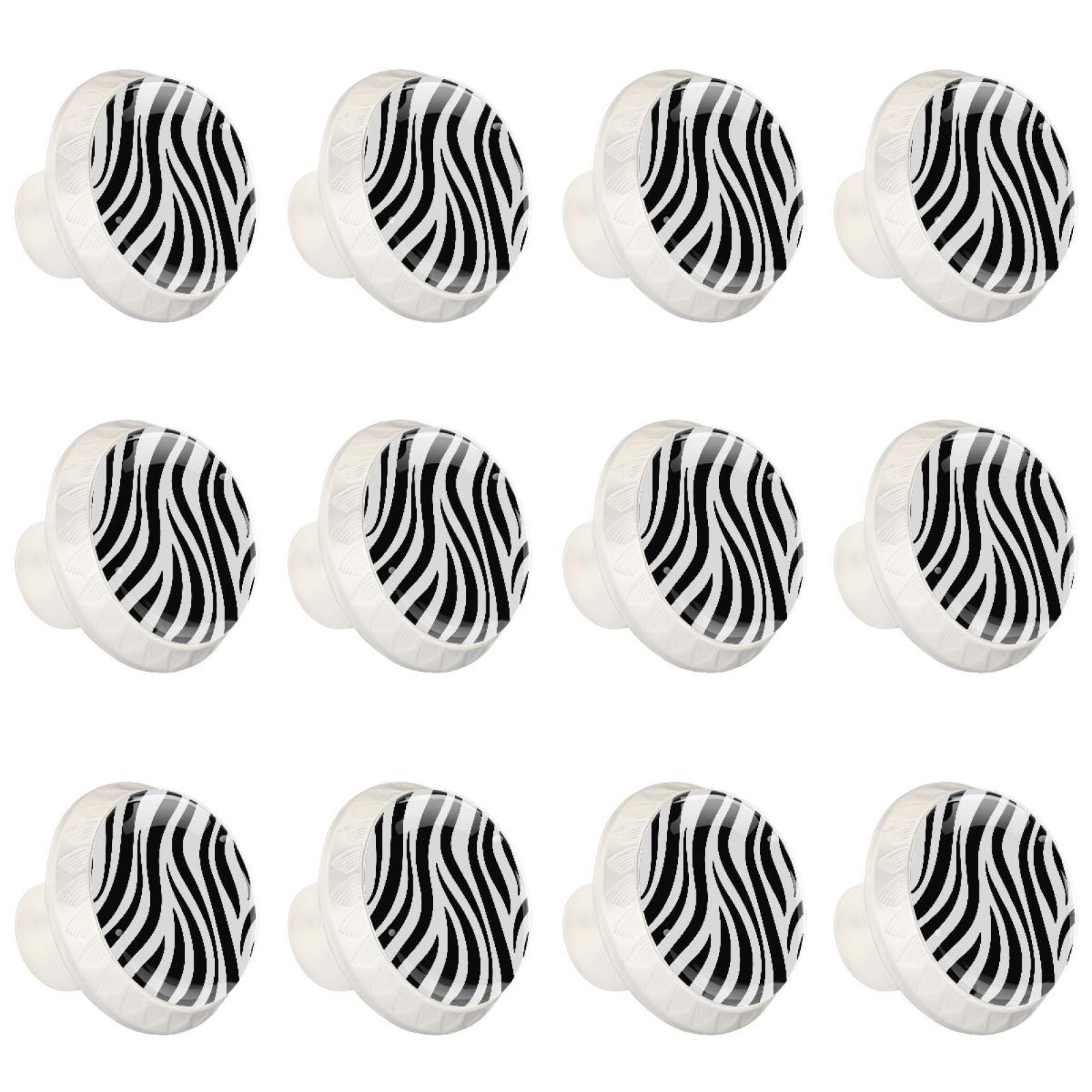 12 Pcs Zebra Print Knobs for Kitchen Cabinet Cupboard Dresser Bookcase ...
