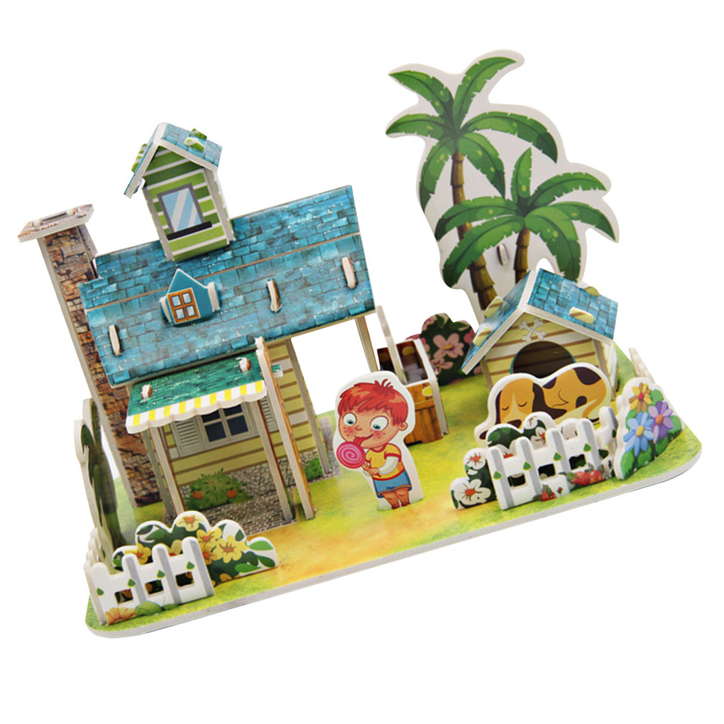 3D Paper Assembly House Model Children DIY Paper Building Architecture ...