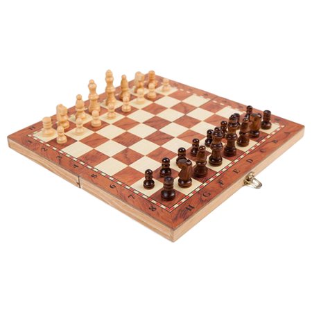 Wooden chess set Educational toys Folding table game Adult chess lover ...