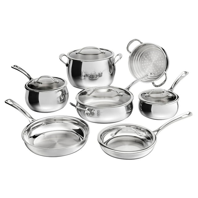 Cuisinart 12-Piece PureClad Triple-Ply Stainless Steel Cookware Set ...