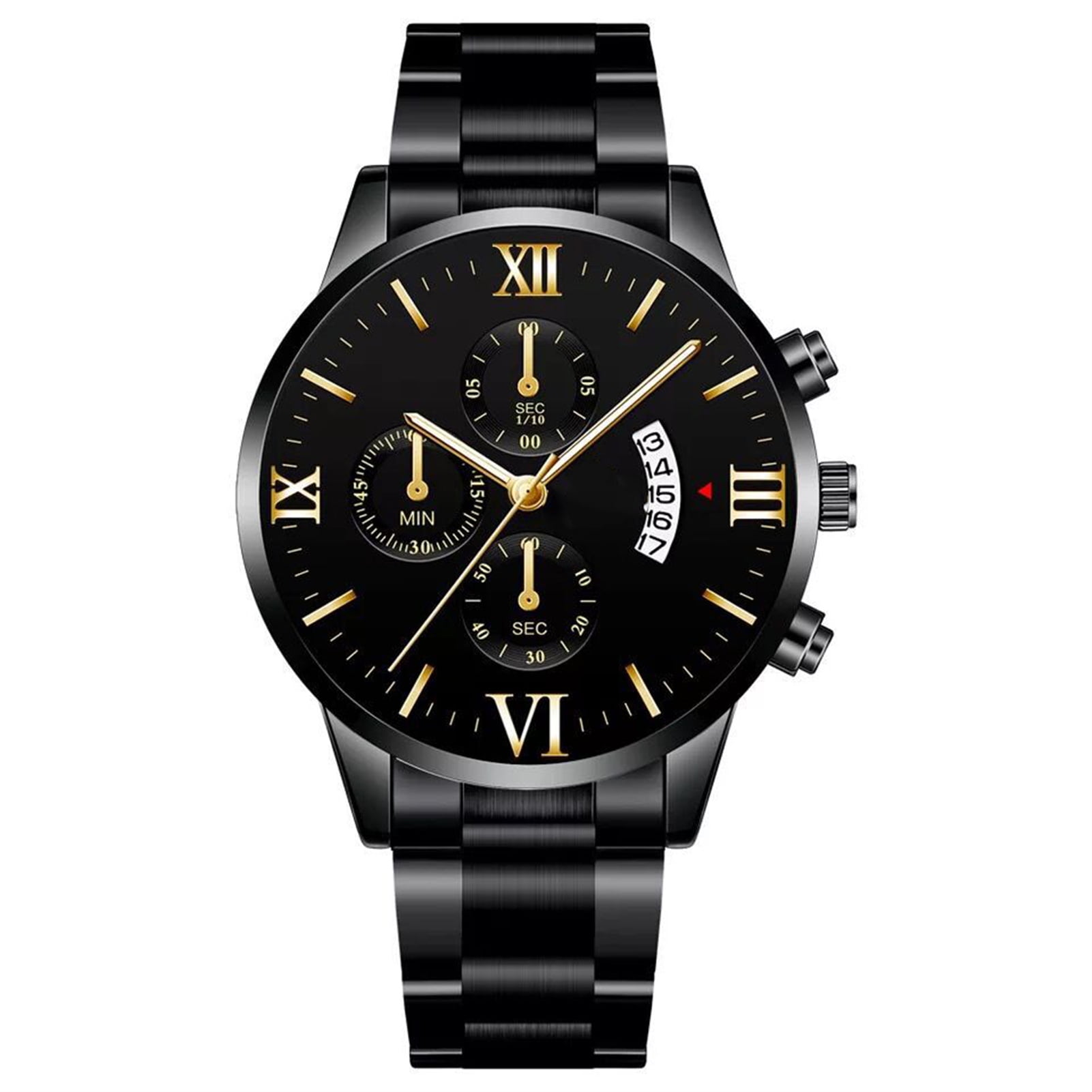 Simple Roman Scale Fashion Fake Three-Eye Business Watch Men'S Steel ...