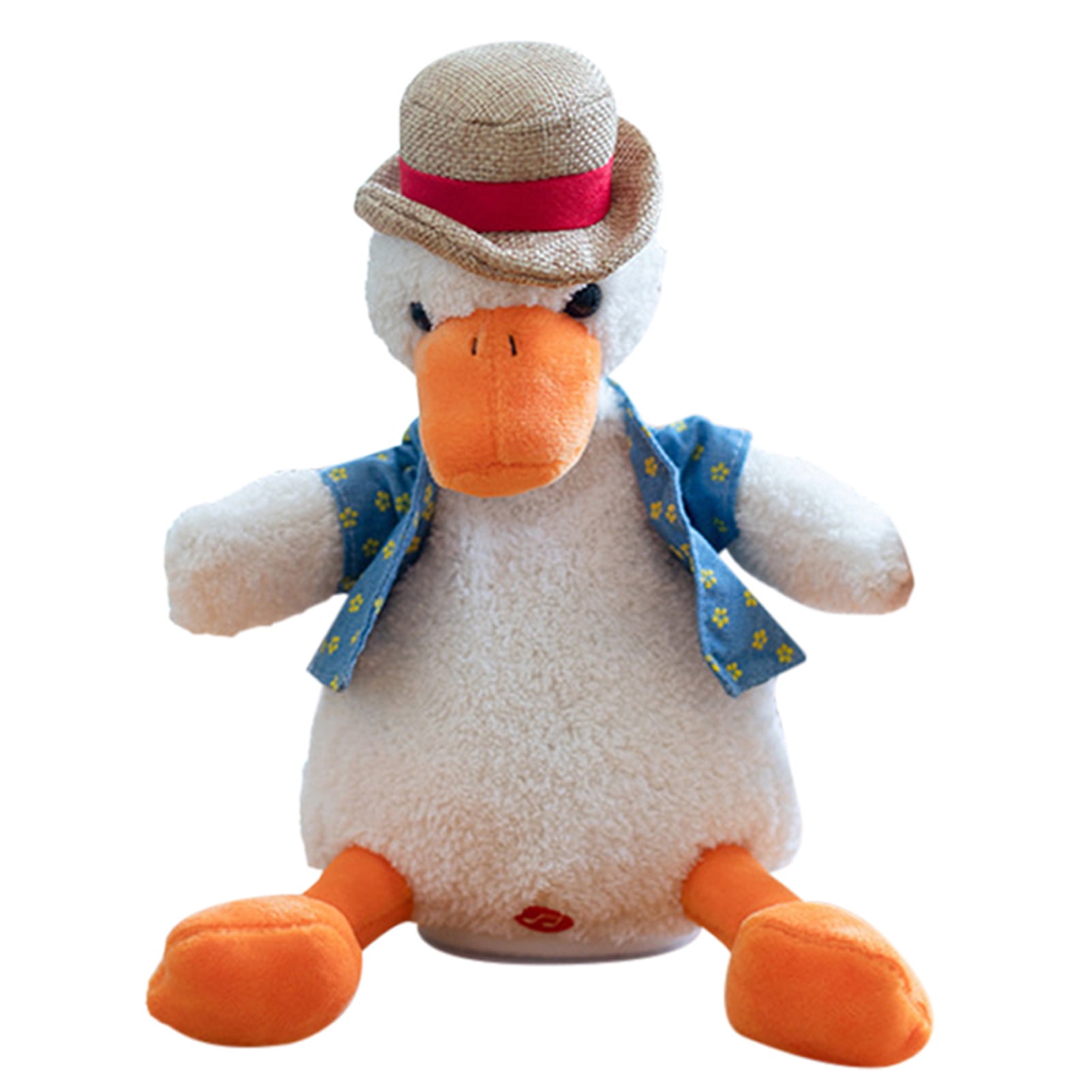 CAROOTU Talking Duck Toy Speak Talk Sound Record Repeat Straw Hat Duck ...