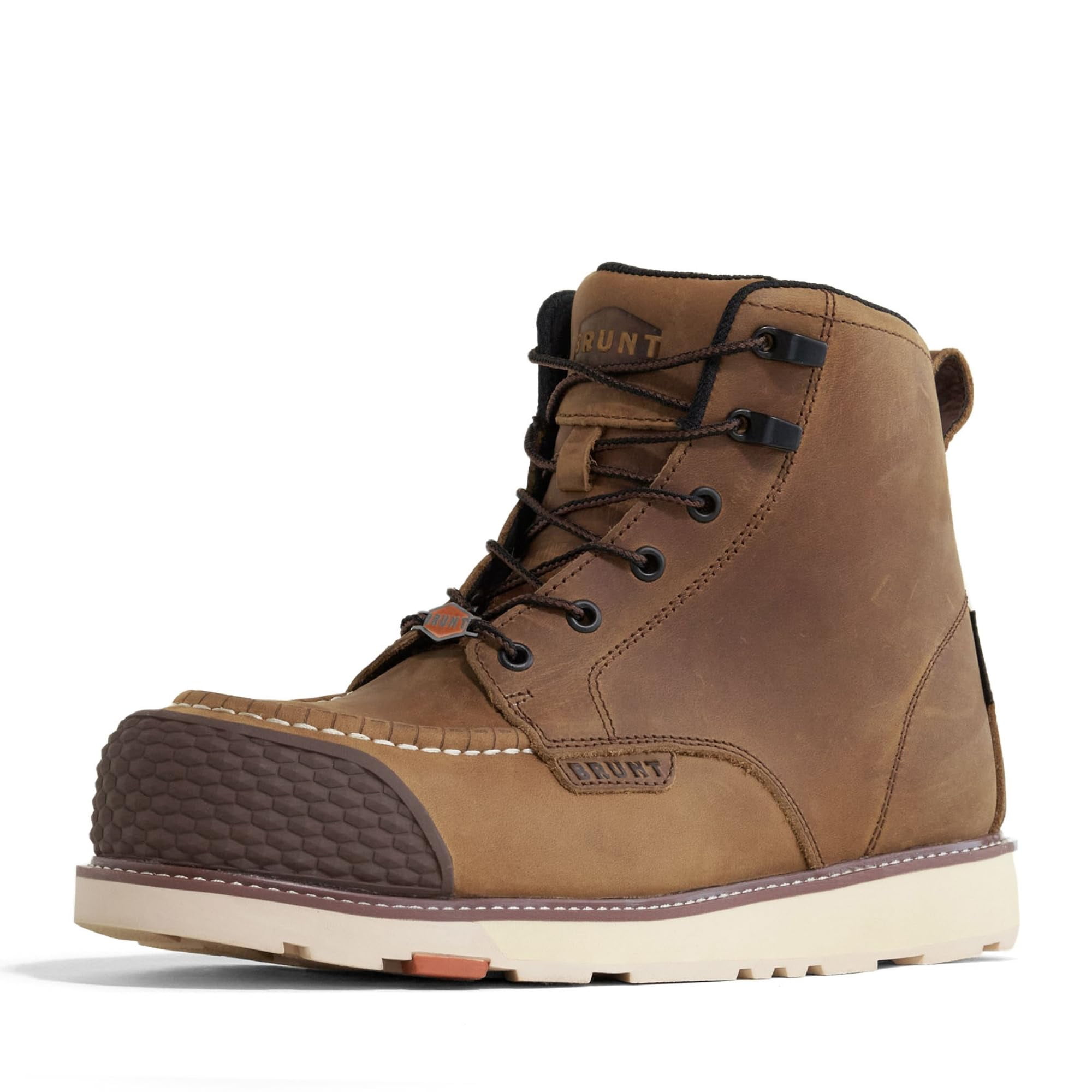Bota de trabajo BRUNT Marin BRUNT con punta ajustada, talla 14, marrón ...