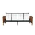 DHP Brixen Cherry Wood Arm Metal Futon Frame with 6-Inch Mattress, Full ...