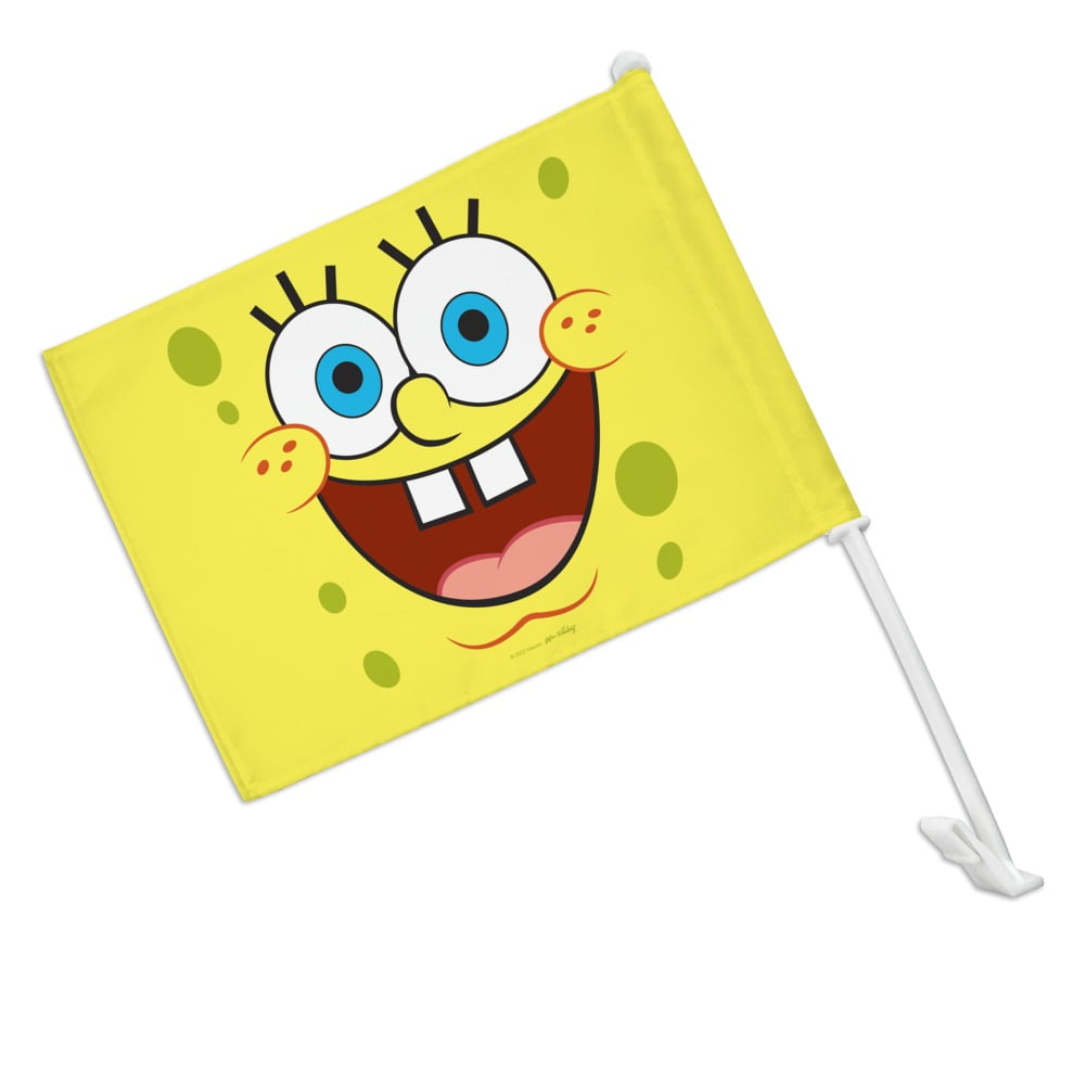 SpongeBob Goofy Smile Face Car Truck Flag with Window Clip On Pole ...