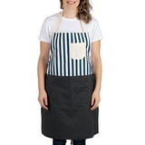 Mainstays Chef Kitchen Apron, 28" x 32" Stripe Cotton Bib Apron with ...