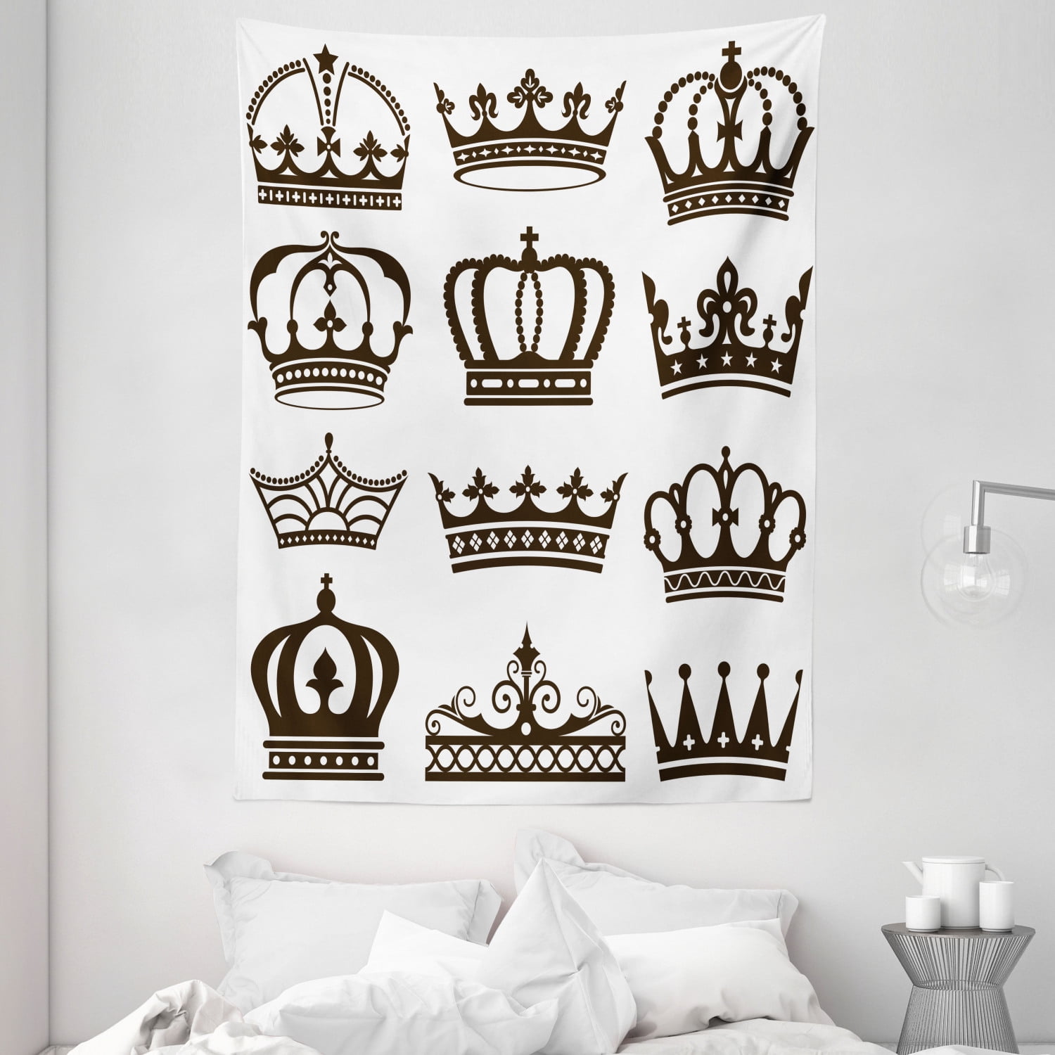 King Tapestry, Symbol of Royalty Crowns Tiaras for Reign Queen Prince ...