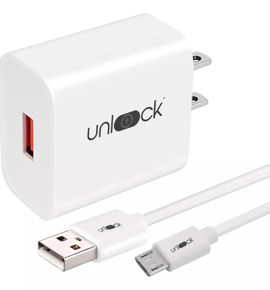 Cargador Usb Con Cable Micro Usb V8 Carga Rápida Unlock | Walmart en línea