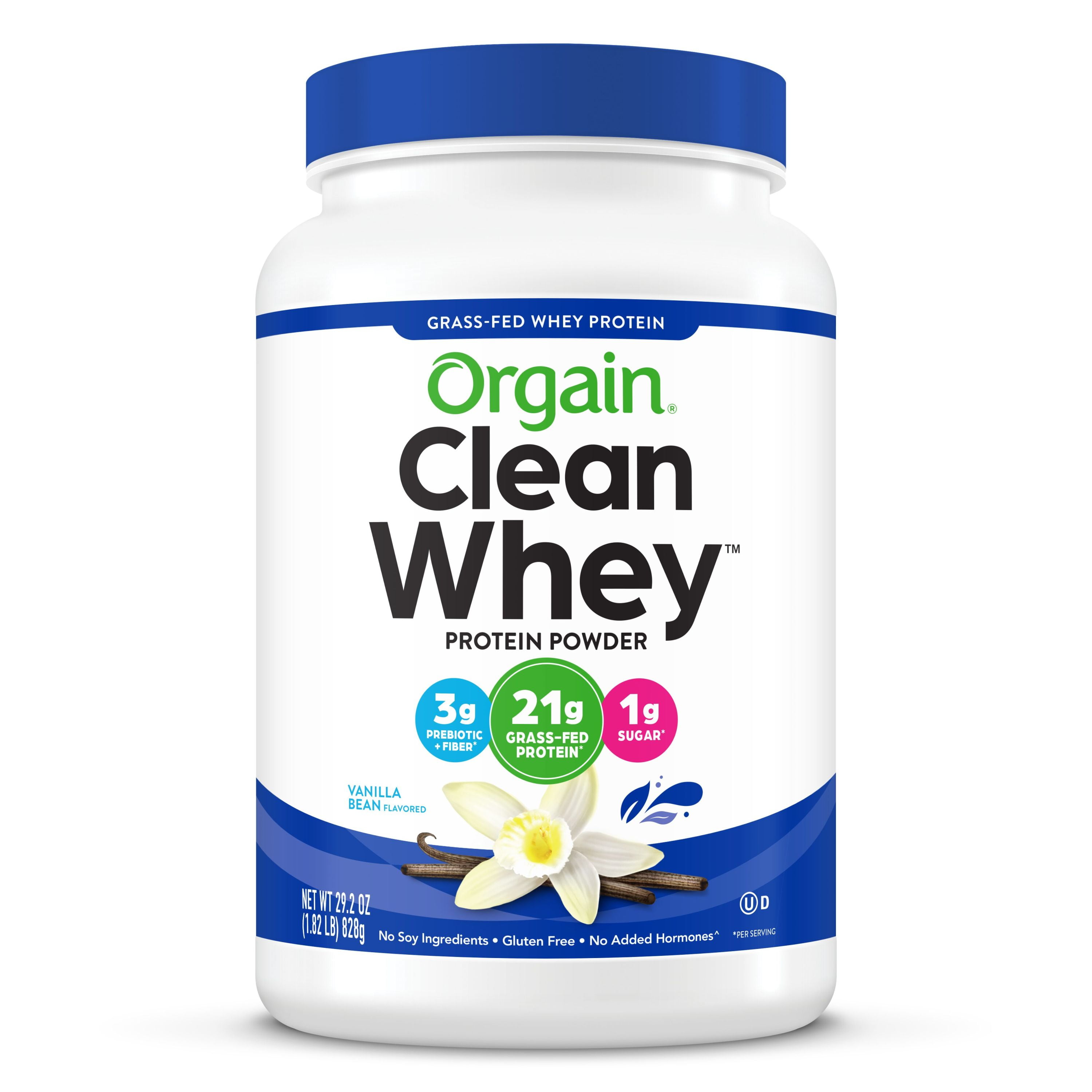 Orgain Clean Whey Protein Powder, Vanilla Bean, 21g Protein, 1.82 lb ...