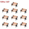 15pcs Model Train Model Bench Chair 1:87 HO Scale Settee Park Layout ...