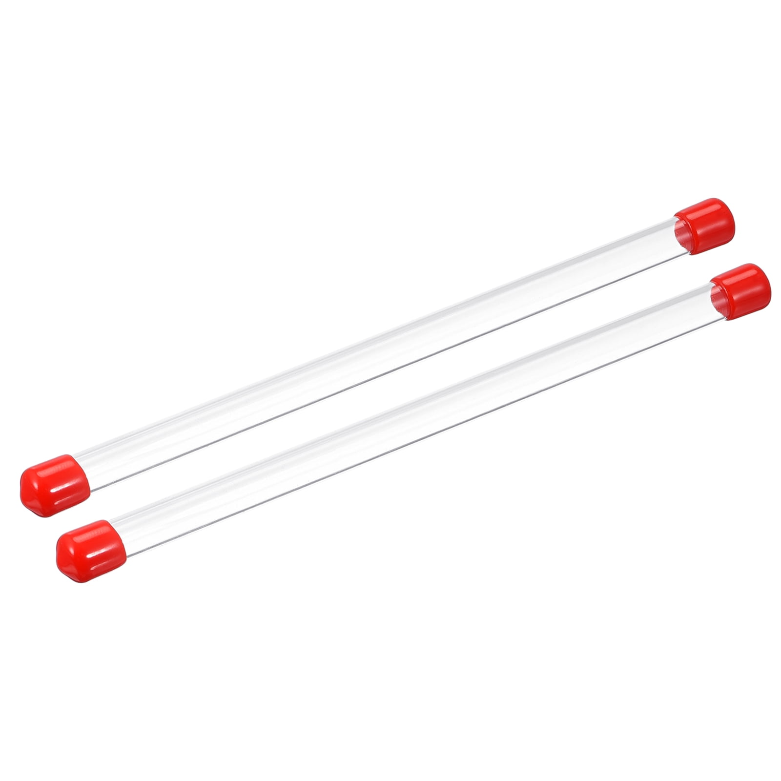 Clear Rigid Tube Round Plastic Tubing with Red Rubber Cap, 305mm/ 12 ...