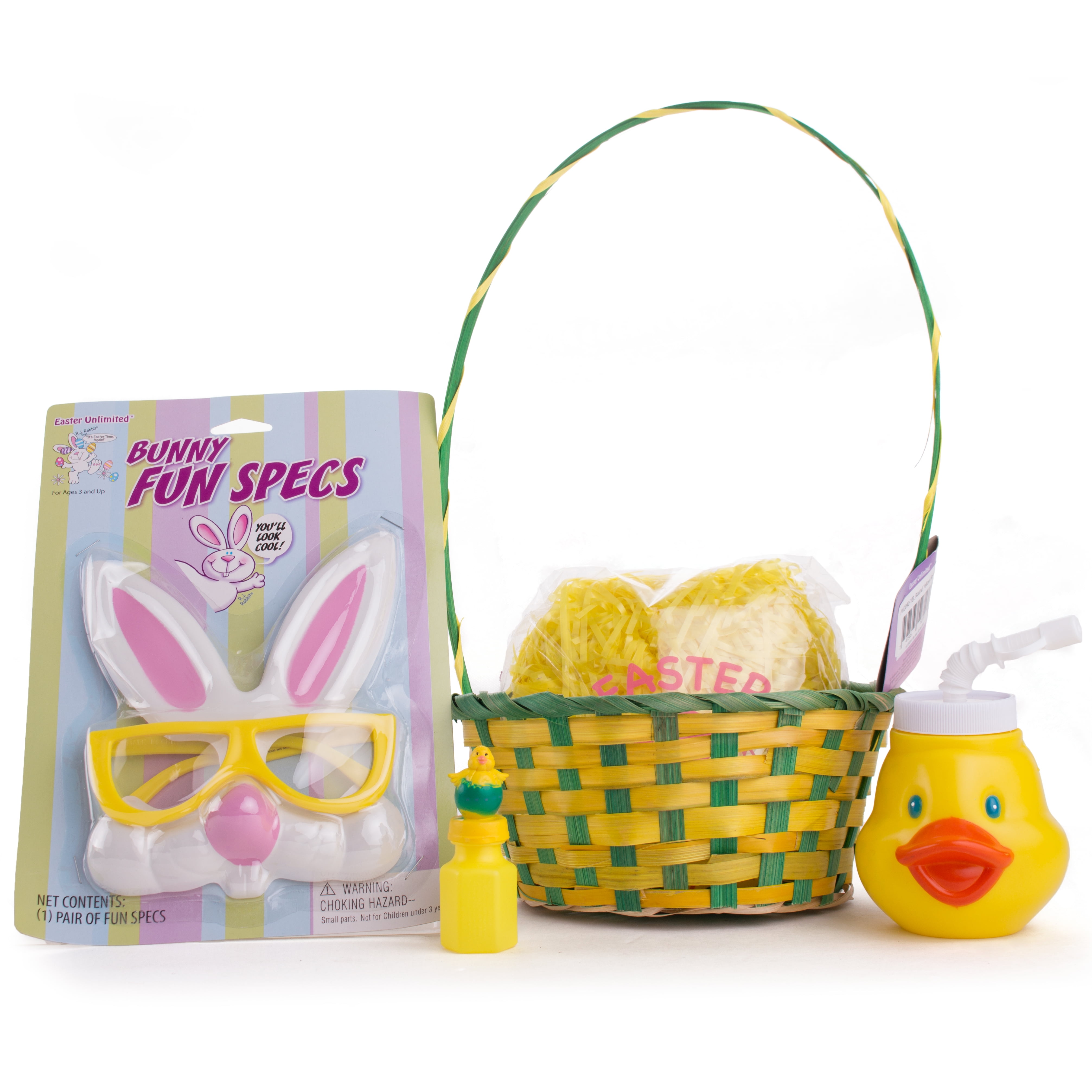 Bunny Fun Specs and Cup Rabbit Kids 24pc 14" Easter Basket Gift Set ...
