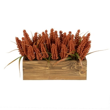 DesignOvation 14.9in Faux Fern Aspen Plant in Tan Ceramic Vase for ...