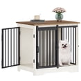 27.2" Dog Crate Furniture with Barn Door, Heavy Duty Wooden Kennel for ...