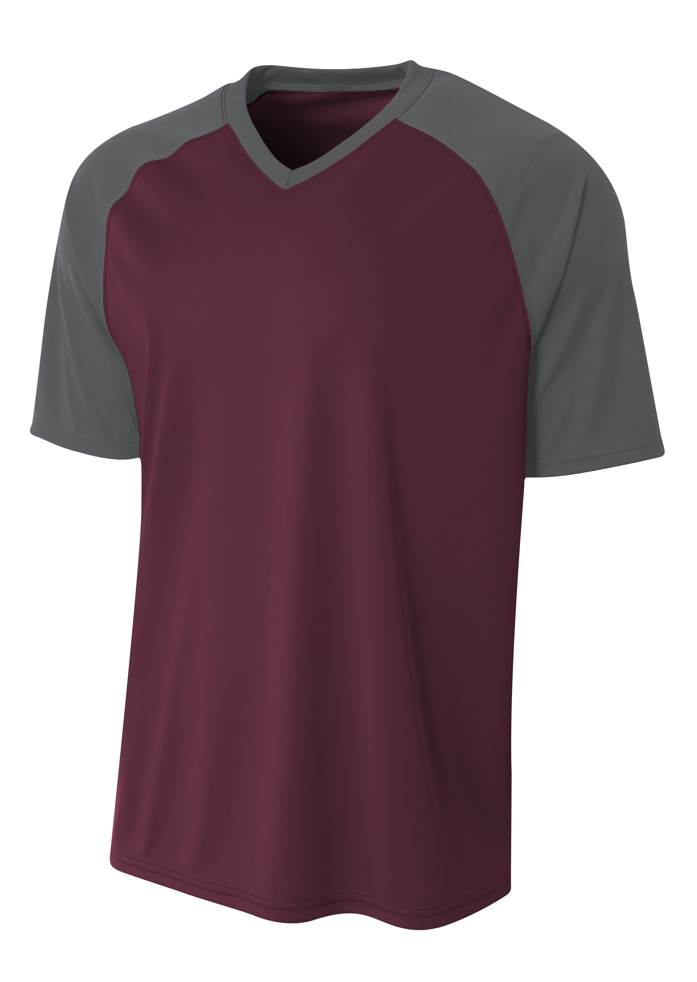 A4 Strike Raglan Tee For Men in Maroon/Graphite | N3373 - Walmart.com