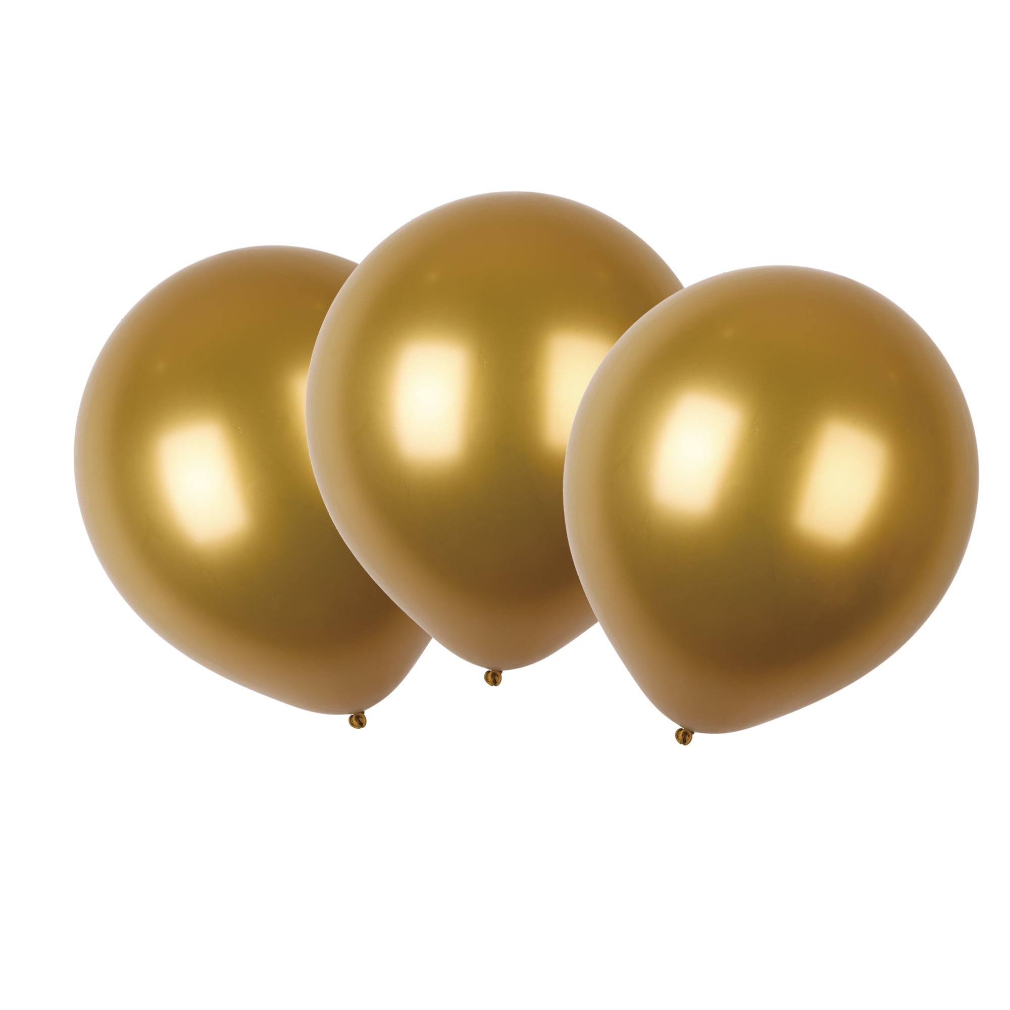 Way to Celebrate 17 inch Gold Round Balloons, Party Balloons, 3 Pieces ...