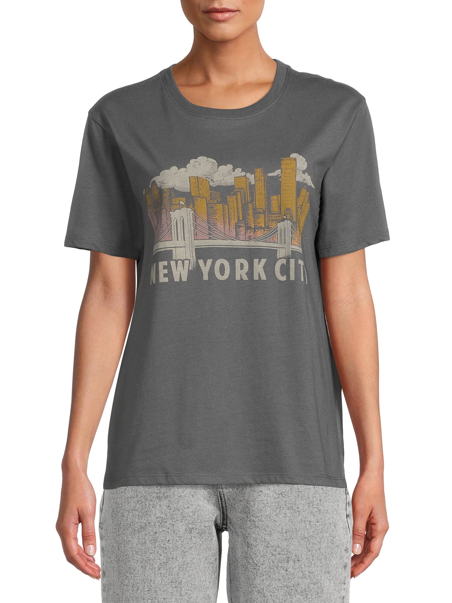 Time And Tru Women's Graphic Tee with Short Sleeves - Walmart.com