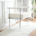 SAFAVIEH Pim Small Rectangle Bench With Arms White / Chrome - Walmart.com