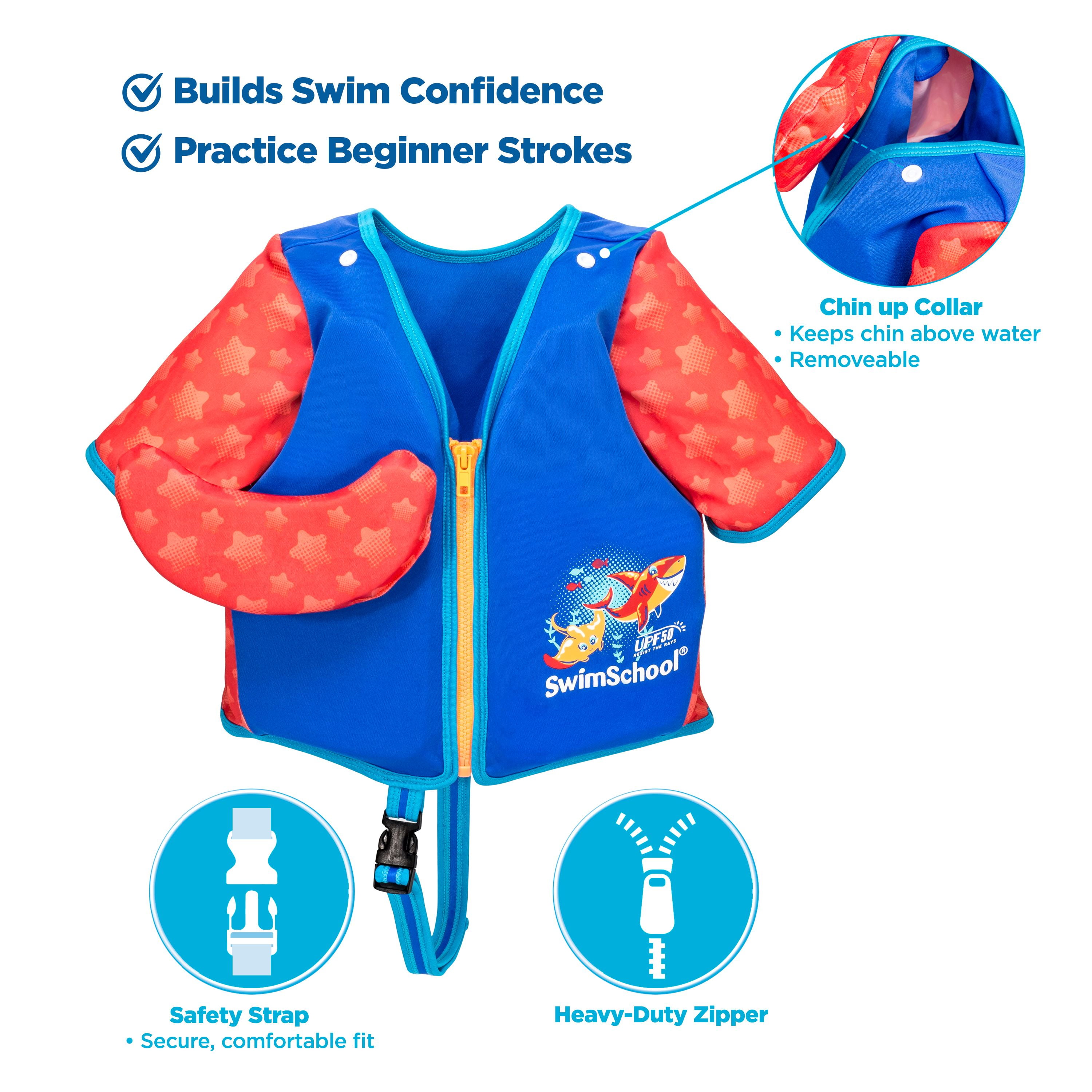 Deluxe Swim Trainer Vest - Shark Print M/L - Walmart.com