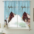 Farm Barn Swag Curtain Valance for Window 2 Panels Cow Pig Horse Sheep ...