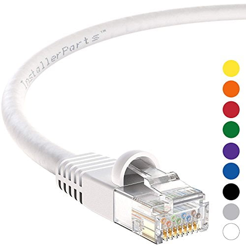 InstallerParts (10 Pack) Ethernet Cable CAT5E Cable UTP Booted 3 FT - White - Professional ...