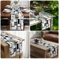 Abstract Geometric Lines Art Table Runner 13x60in Non-Slip Cotton Linen ...