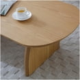 Creative Curved Base Coffee Table, Oval Minimalist Design in Natural ...