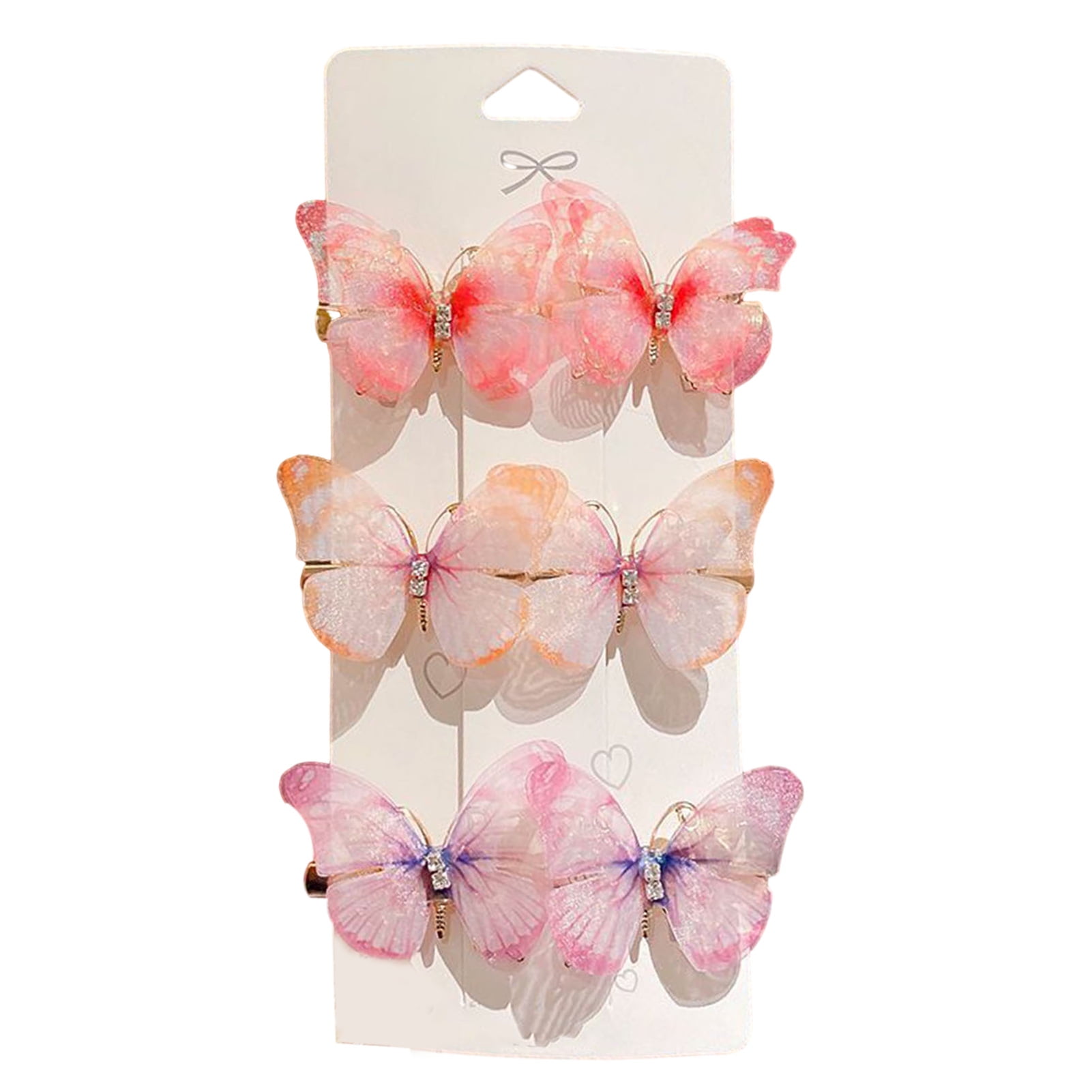 6Pcs Realistic Butterflies Hair Clips Shiny Wings Sweet Colors Perfect ...