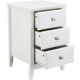 VINGLI Bed Wood Night Stand Pair, White, Set of 2, Modern 3 Drawers ...