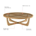 Beautiful by Drew Barrymore Round Rattan & Glass Coffee Table with ...