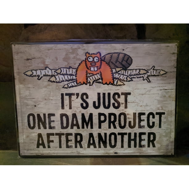 It's Just One Dam Project After Another 17"x12" Tin Sign - Walmart.com