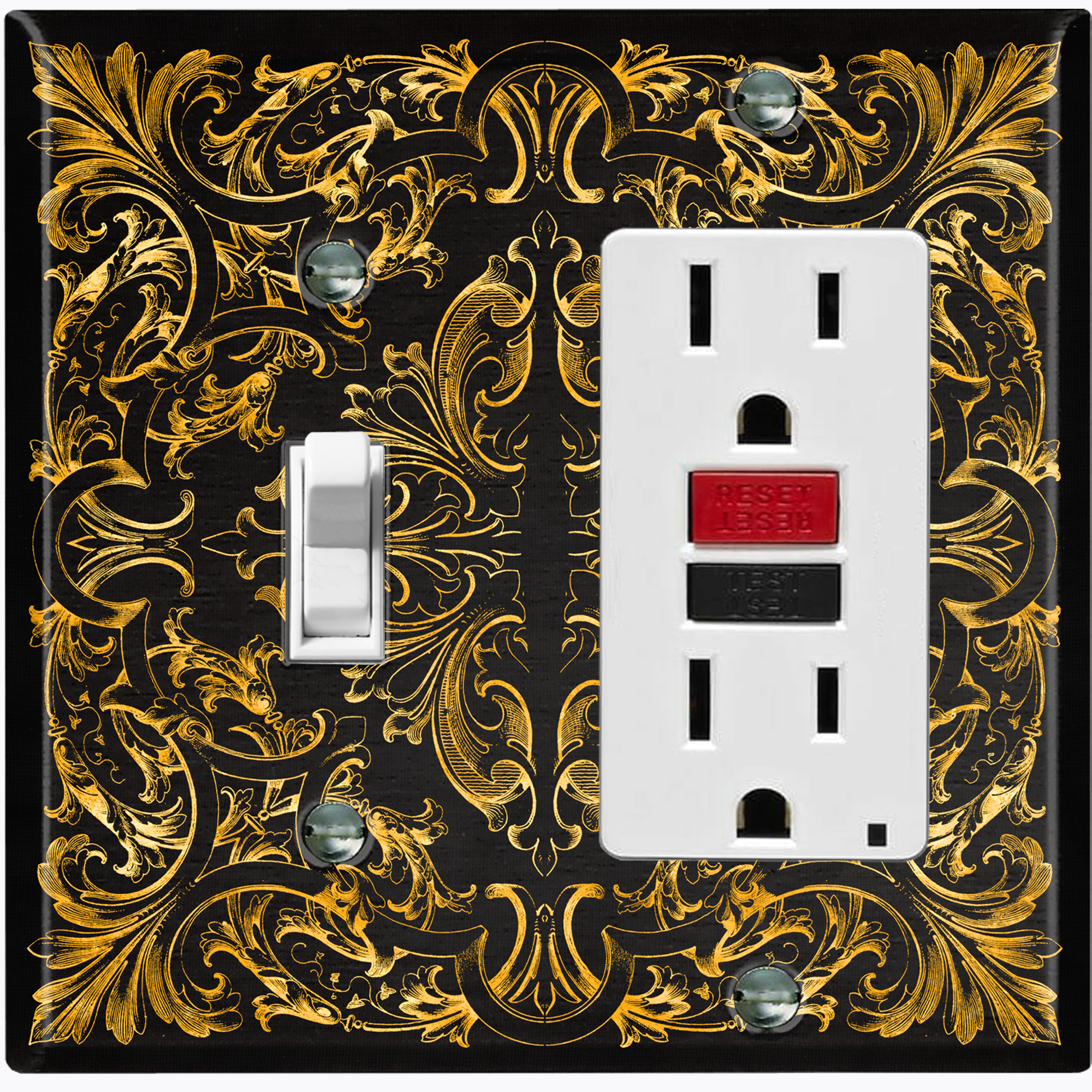 Metal Light Switch Plate Outlet Cover (French Victorian Frame - Single ...
