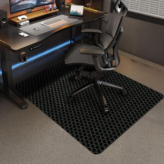 BEAUTYPEAK 36" x 46" Tempered Glass Office Chair Mat for Carpet or Hard ...